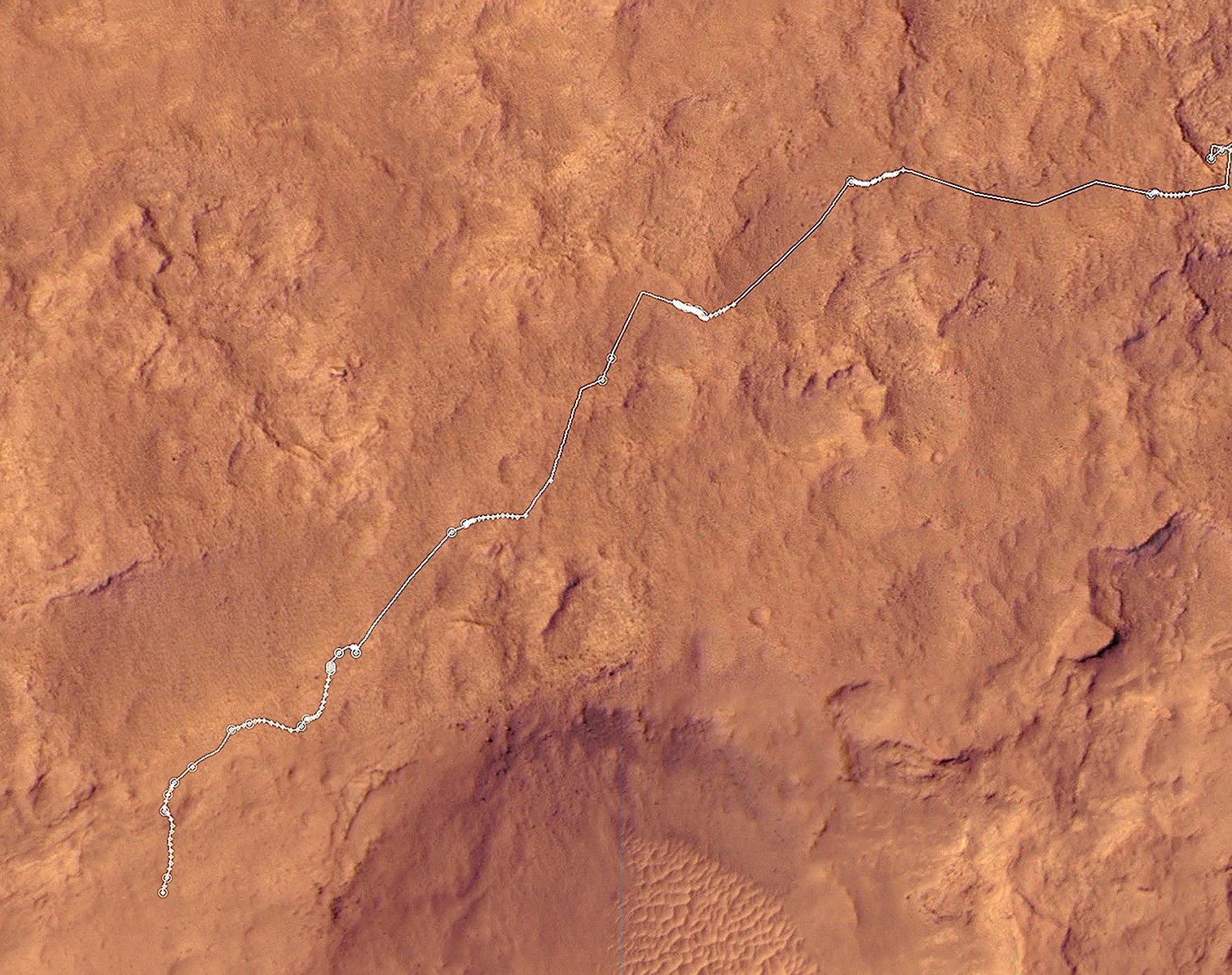 Curiosity trace sa route - APM – Association Planète Mars